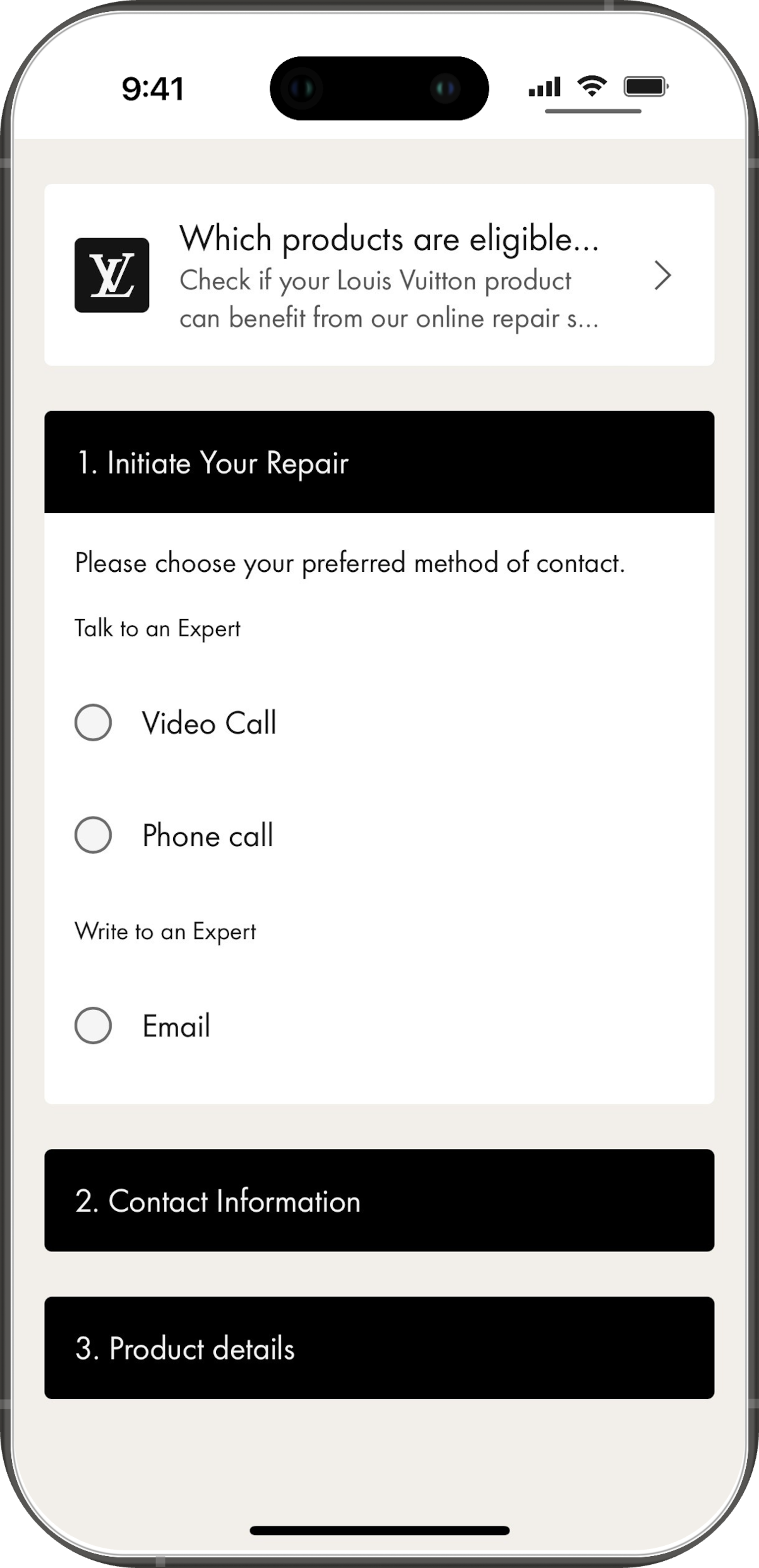 Online Repair Request | LOUIS VUITTON