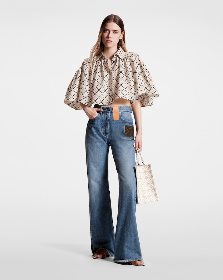 Monogram Tiles Cape Blouse - Women - Ready-to-Wear | LOUIS VUITTON