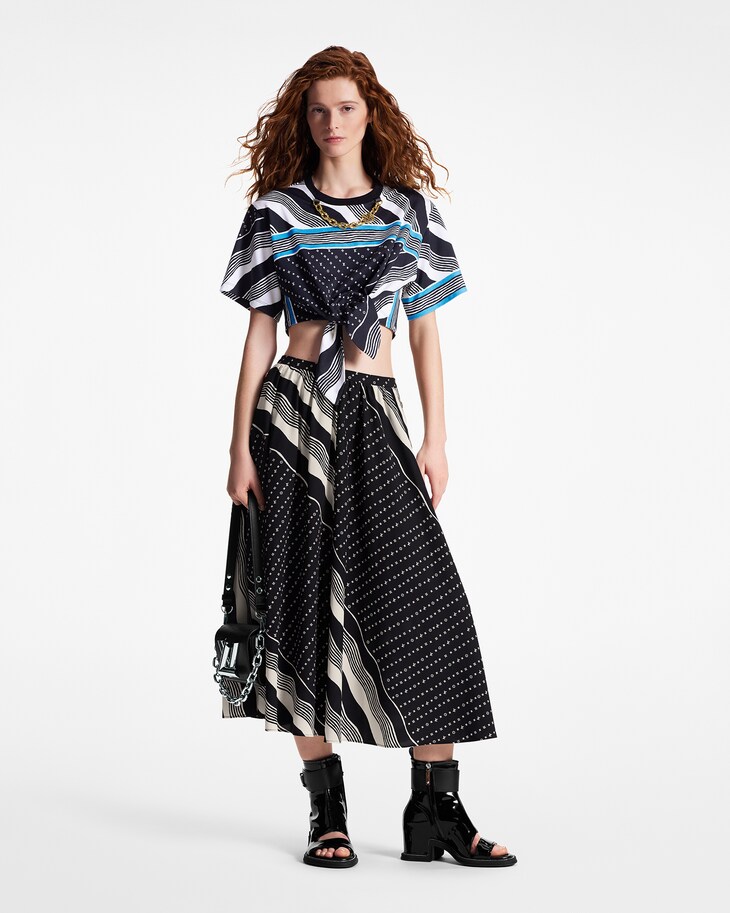 Monogram Wave Self-Tie T-Shirt - Women - Ready-to-Wear | LOUIS VUITTON