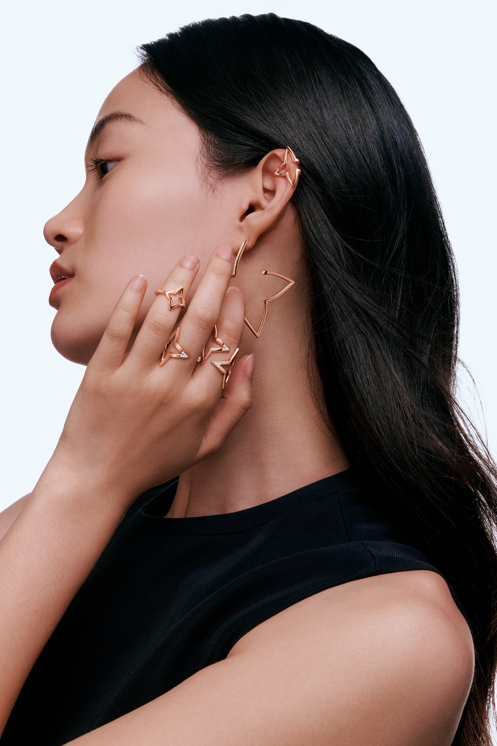 Ombre Blossom Open Ring, Pink Gold and Diamonds - Jewelry - Categories ...