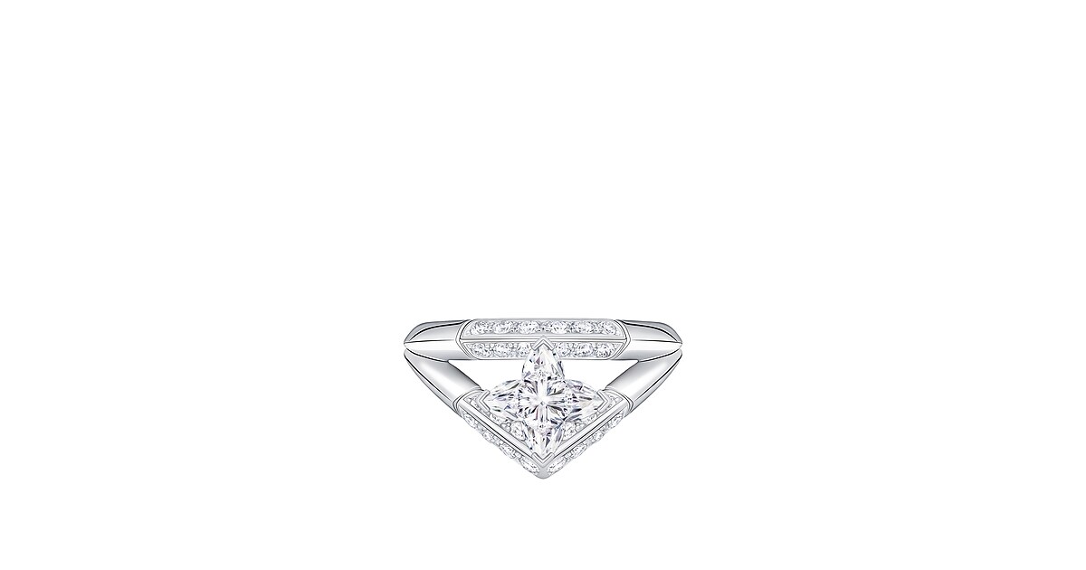 LV Diamonds Pavé Double Ring, LV Monogram Star cut - Jewelry ...