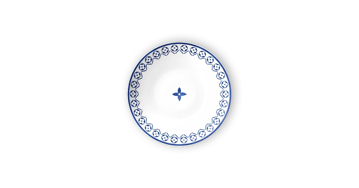 Set Of 2 Dessert Plates Monogram Flower Tile - Trunks, Travel and Home ...