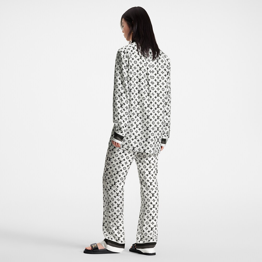 3D Monogram Stripe Accent Pajama Shirt - Women - Ready-to-Wear | LOUIS ...