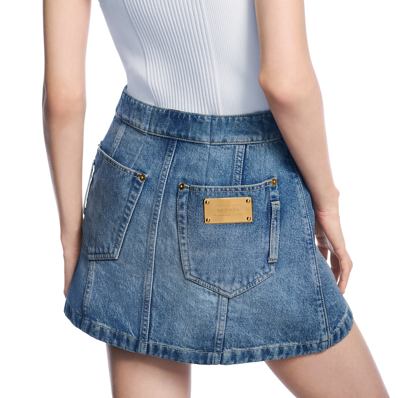 Button Front Denim Mini Skirt - Women - Ready-to-Wear | LOUIS VUITTON