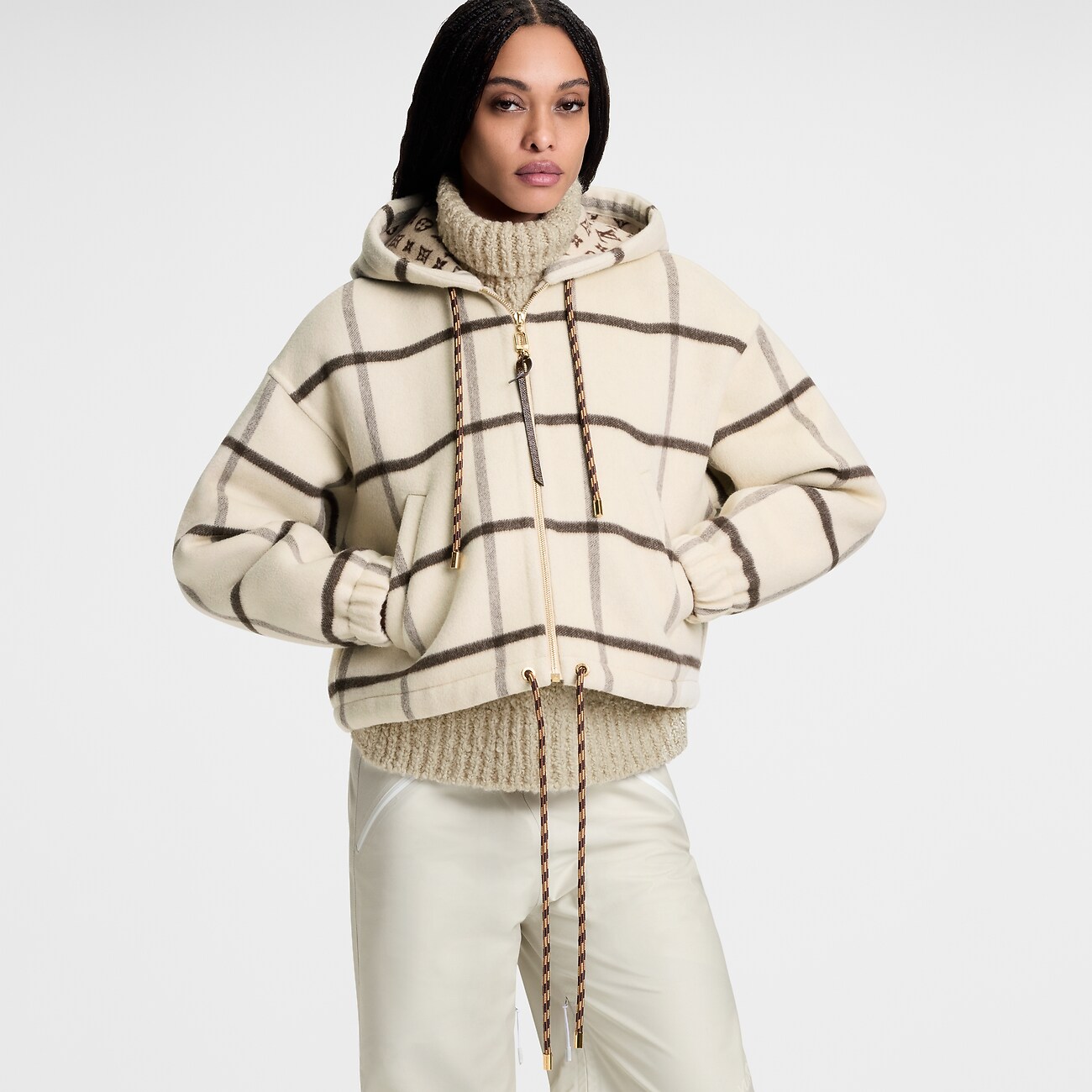 Check Motif Hooded Jacket - Women - Ready-to-Wear | LOUIS VUITTON