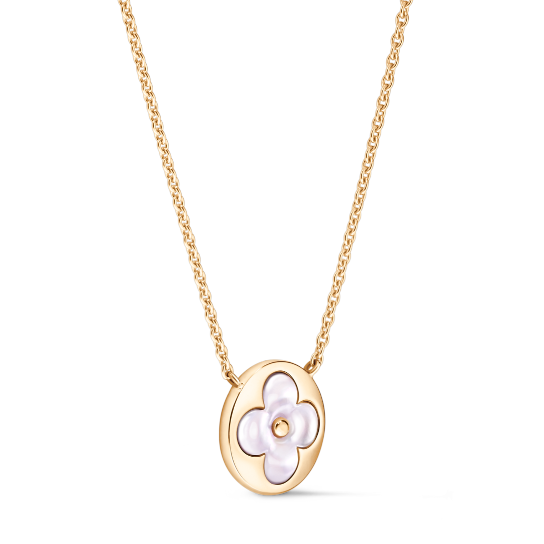 Color Bossom M Sun Pendant, Yellow Gold and White Mother-of-Pearl ...