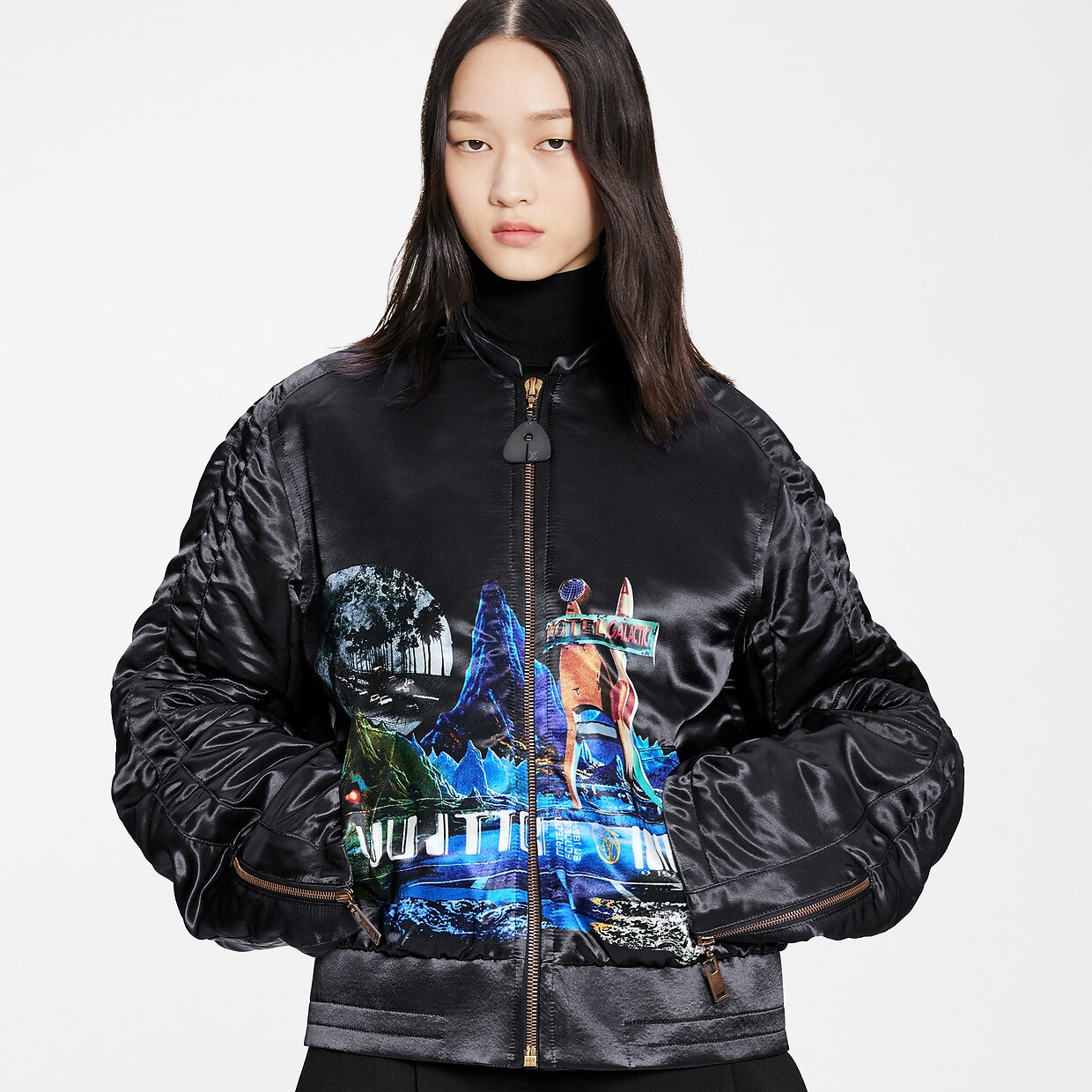 Cosmic Motel Print Biker Bomber - Women - Ready-to-Wear | LOUIS VUITTON