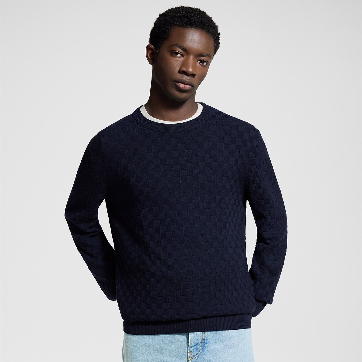 Damier Signature Crewneck - Men - Ready-to-Wear | LOUIS VUITTON