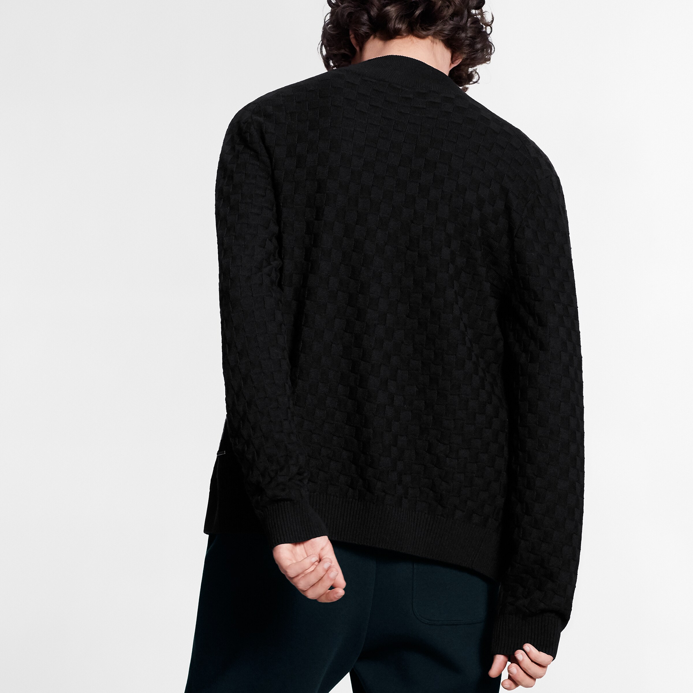 Damier Signature Zip-Through Cardigan - Men - Ready-to-Wear | LOUIS ...