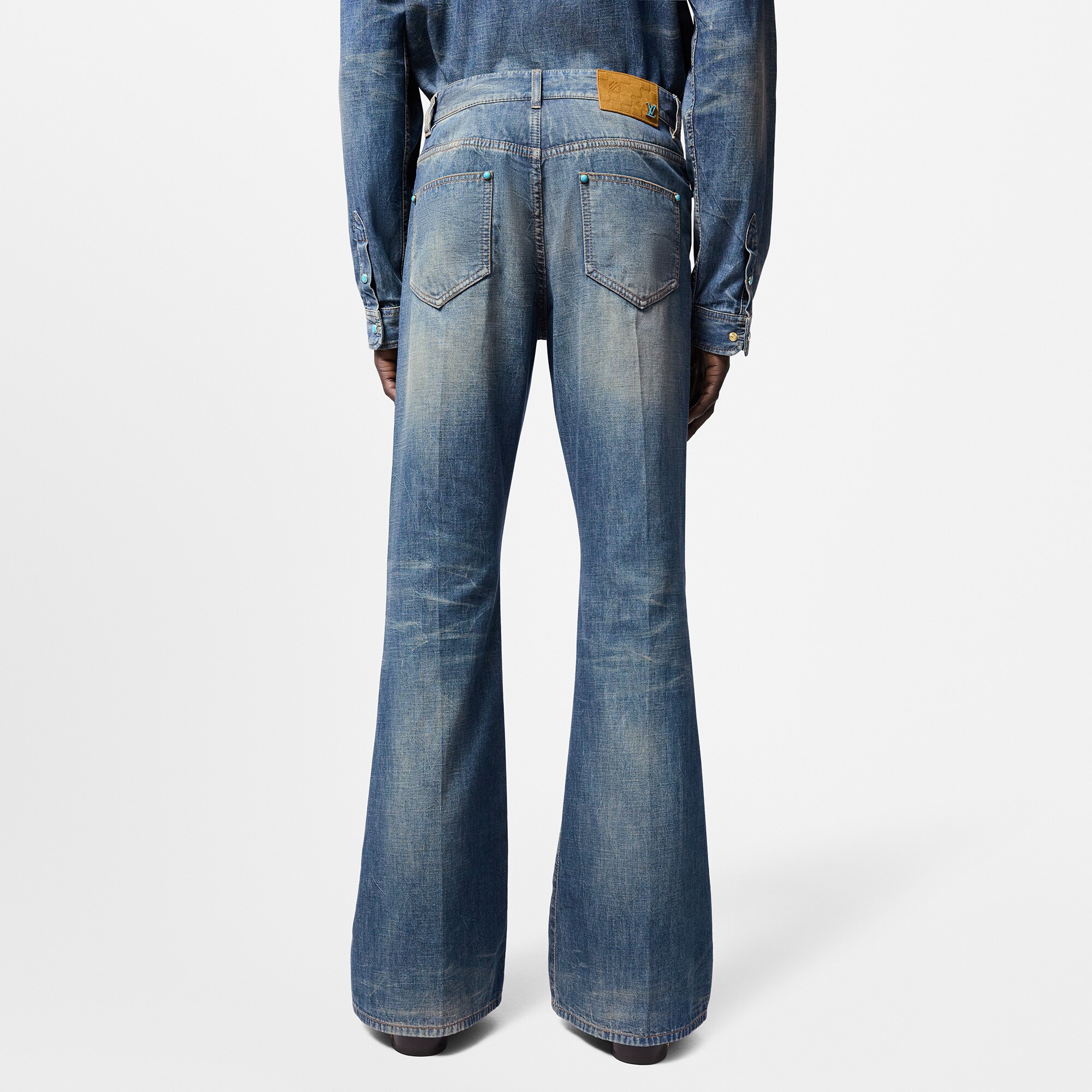 Embellished Flared Cotton Chambray Pants - Men - Ready-to-Wear | LOUIS ...