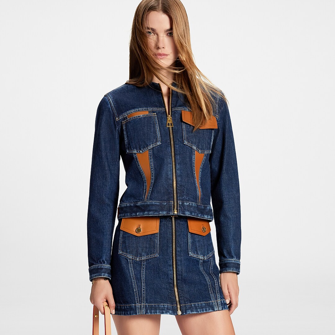 Leather Accent Denim Jacket - Women - Ready-to-Wear | LOUIS VUITTON