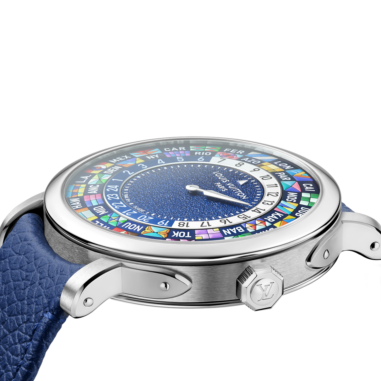 Louis Vuitton Escale Worldtime, Automatic, 40mm, Platinum - Watches ...