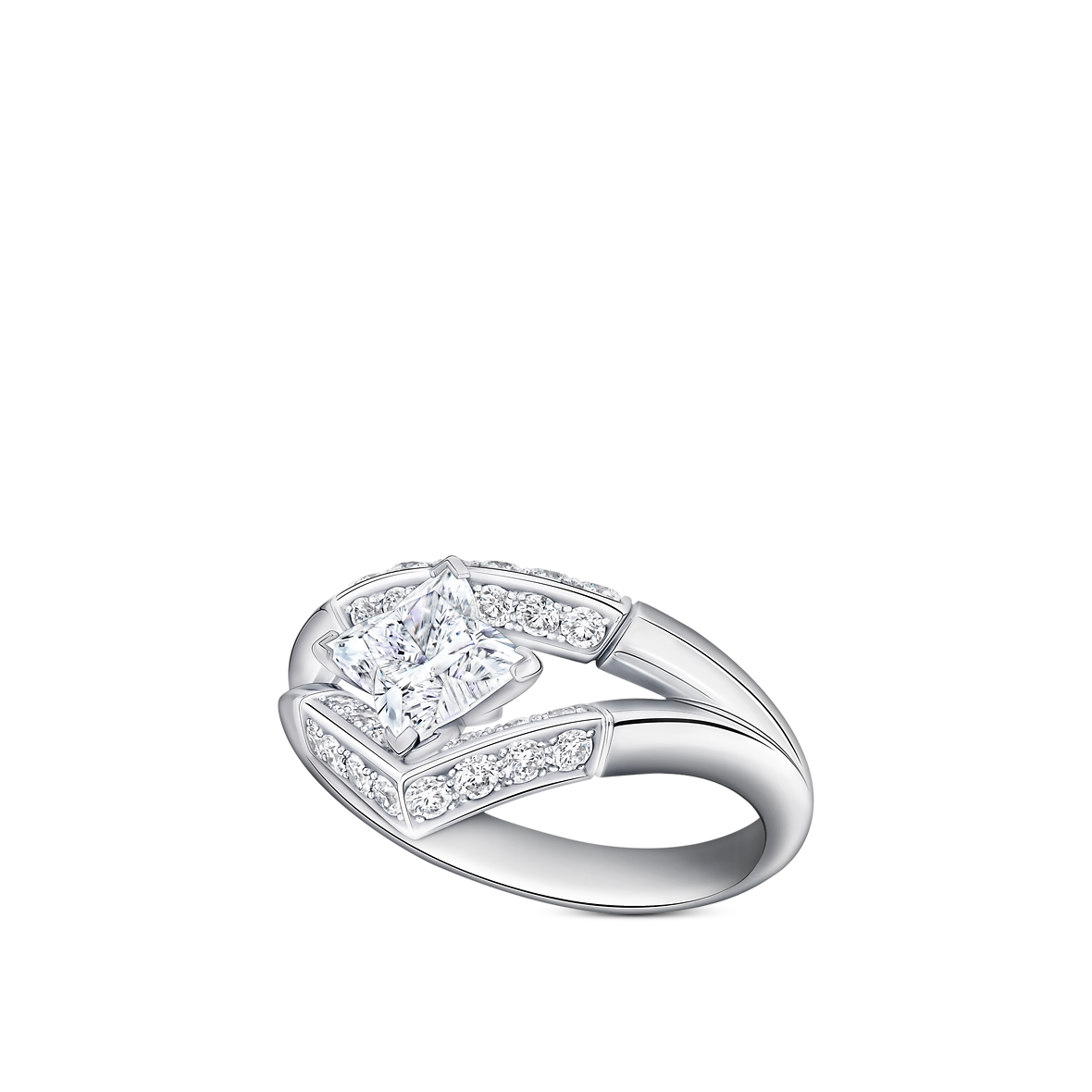 LV Diamonds Pavé Double Ring, LV Monogram Star cut - Jewelry ...
