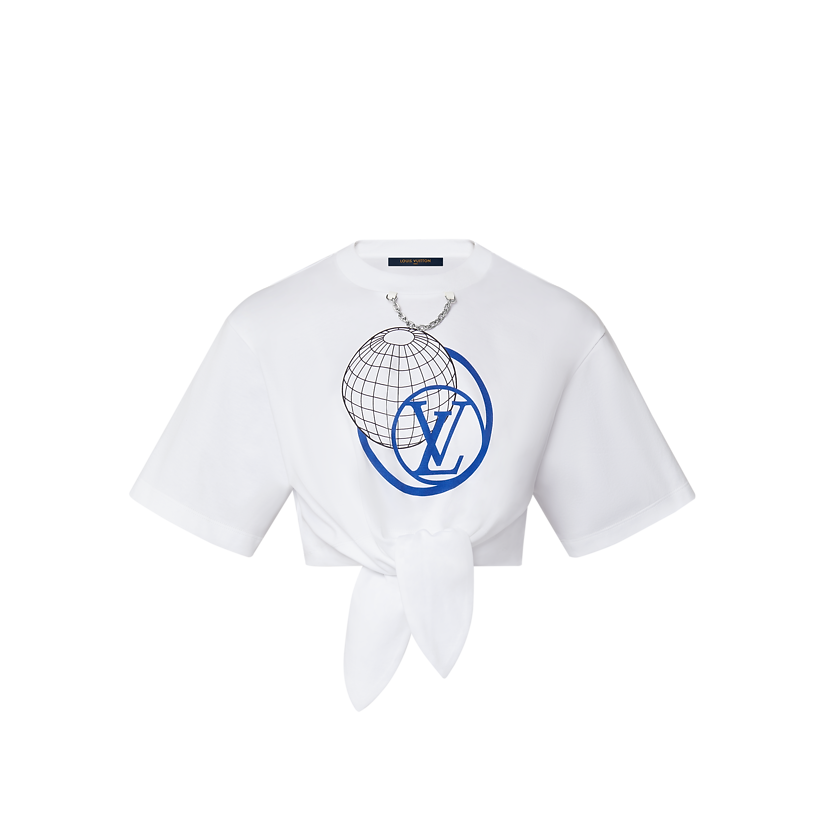 LV Globe Self Tie T-Shirt - WOMEN - Ready-to-Wear | LOUIS VUITTON