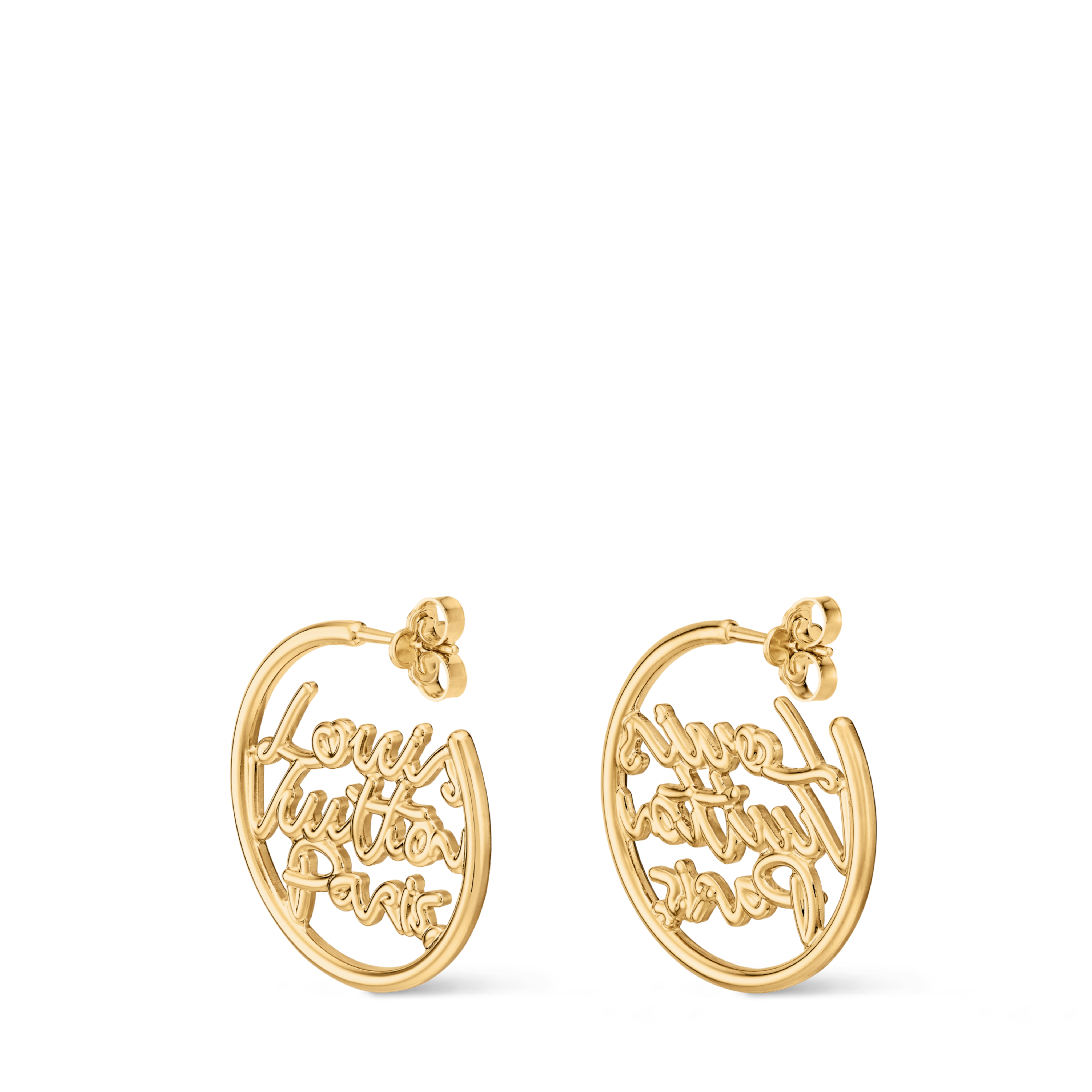 LV Script Hoops PM S00 - Women - Fashion Jewelry | LOUIS VUITTON