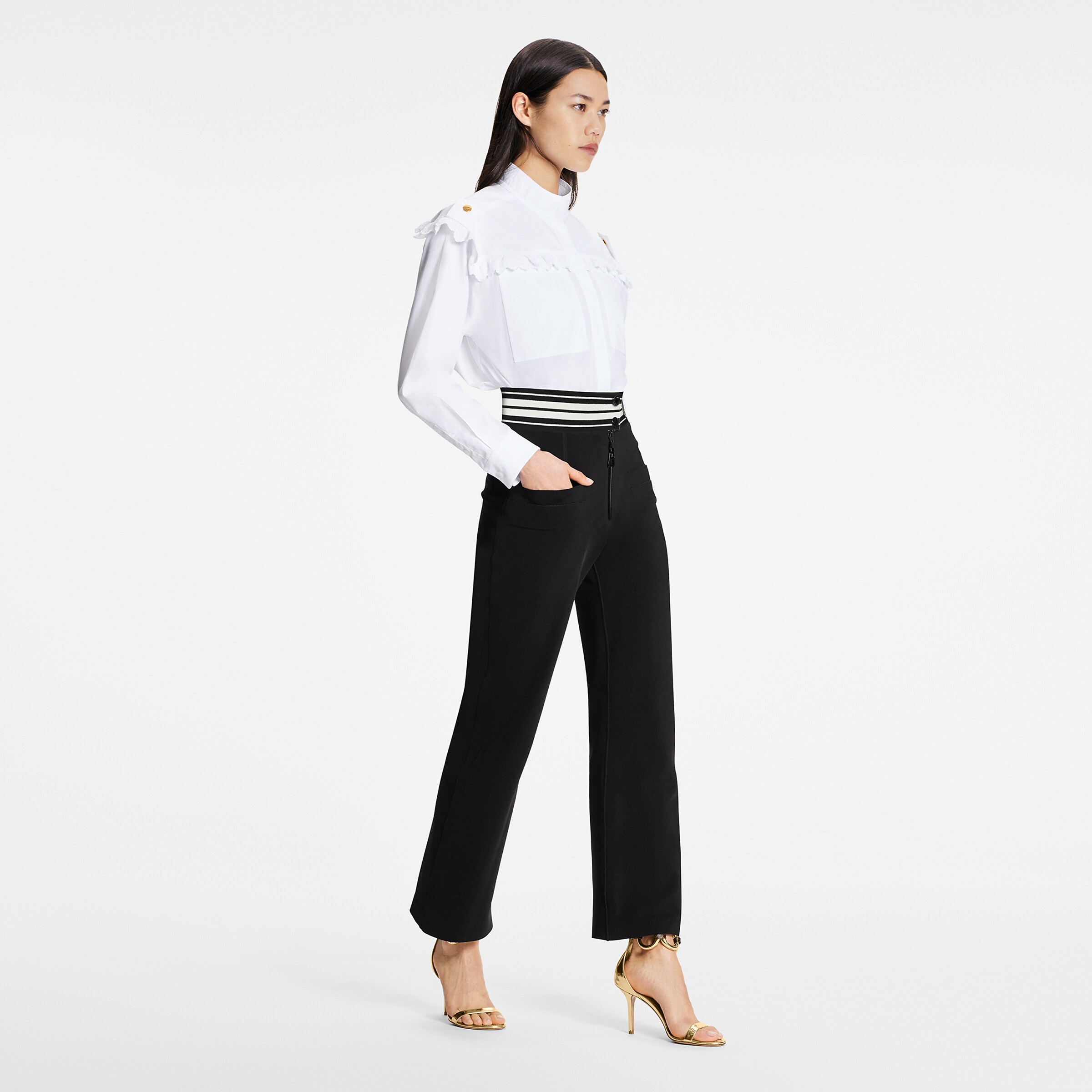 LV Stripe Technical Jersey Flared Pants - Women - Ready-to-Wear | LOUIS ...