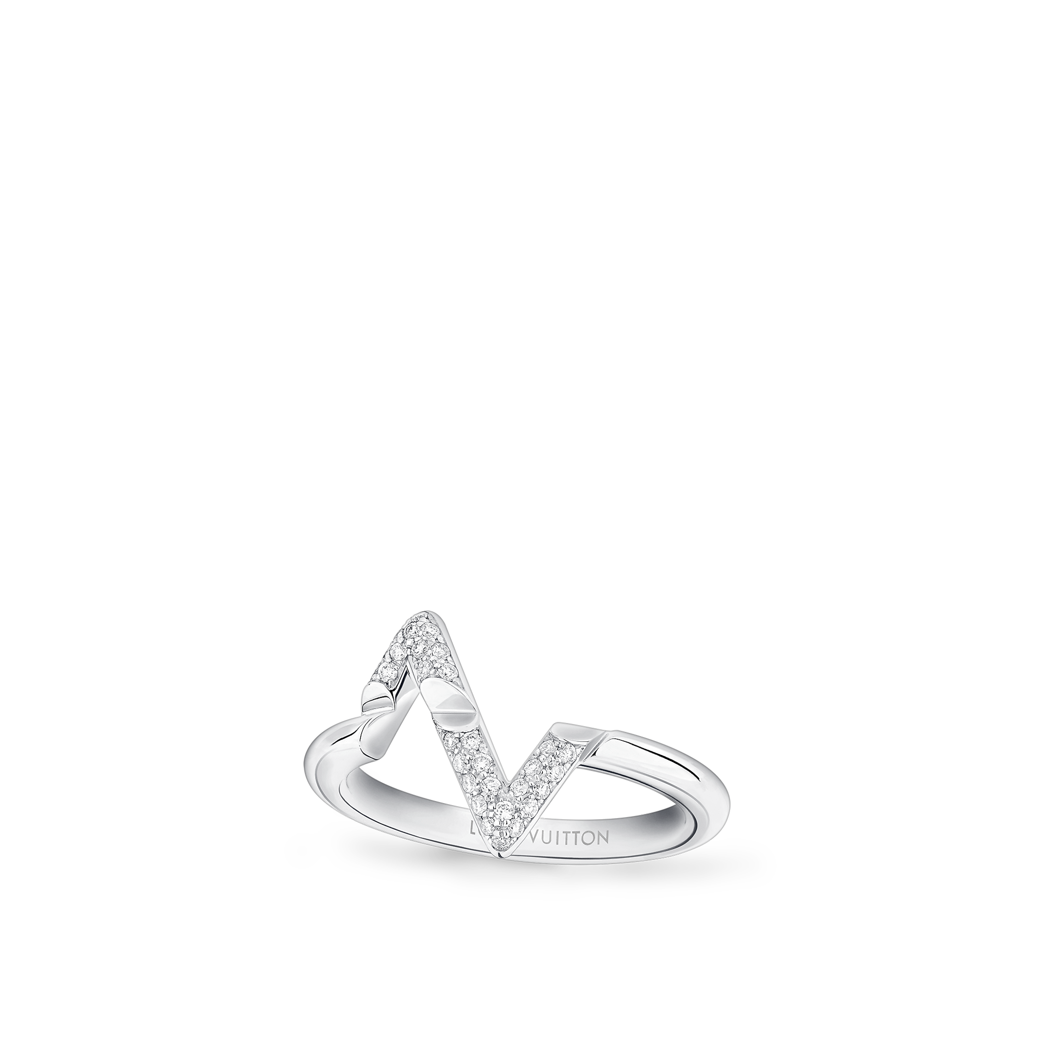 LV Volt Upside Down Ring, White Gold And Diamonds - WOMEN - Jewelry | LOUIS VUITTON