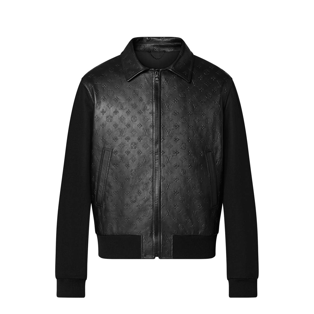 LVSE Embossed Monogram Mix Leather Blouson - Men - Ready-to-Wear ...