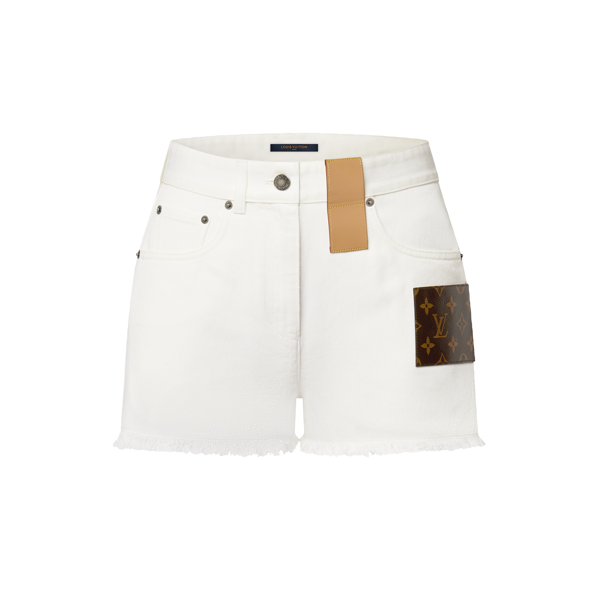Monogram Accent Denim Mini Shorts - Women - Ready-to-Wear | LOUIS VUITTON