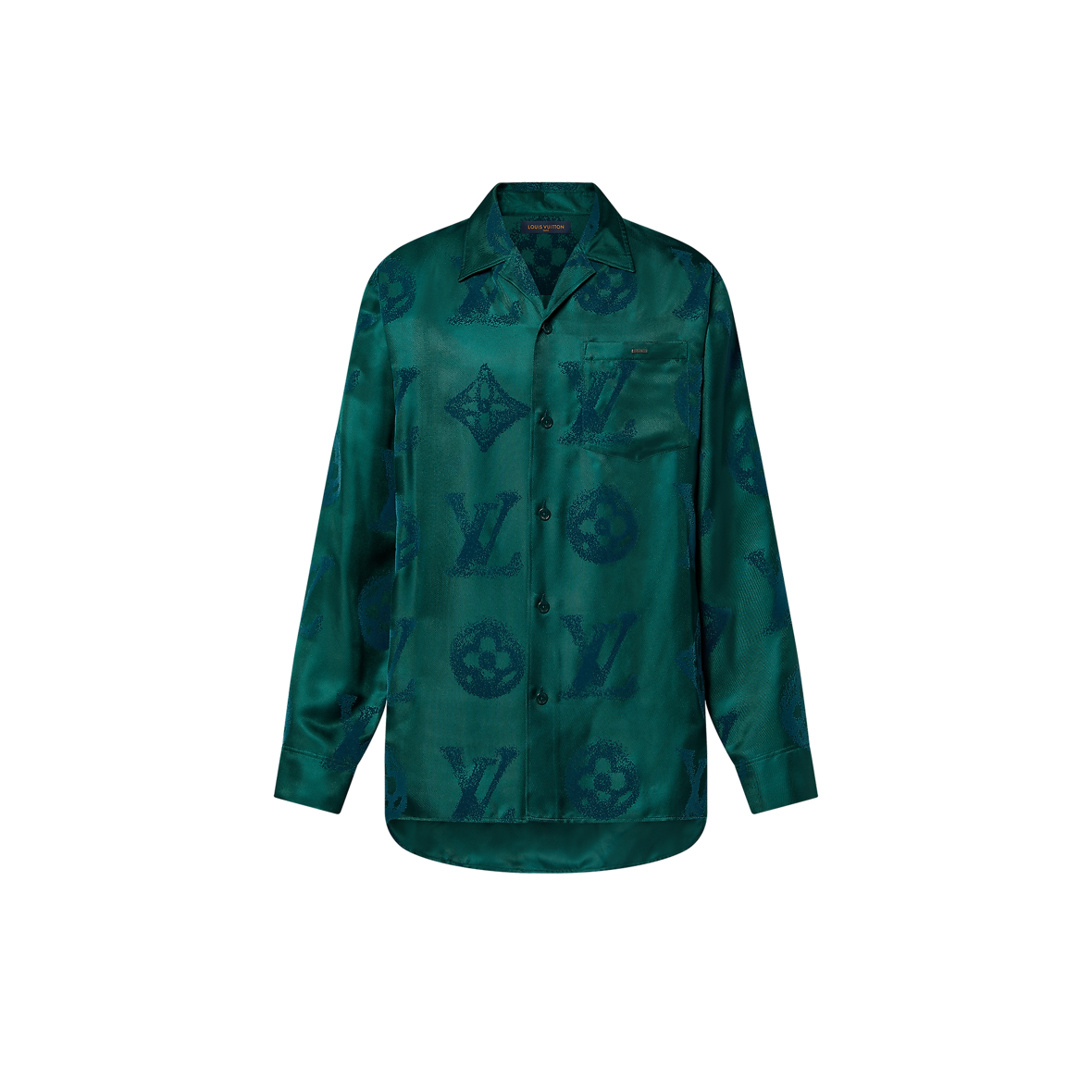 Monogram Flocked Silk Long-Sleeved Shirt - Men - Ready-to-Wear | LOUIS ...
