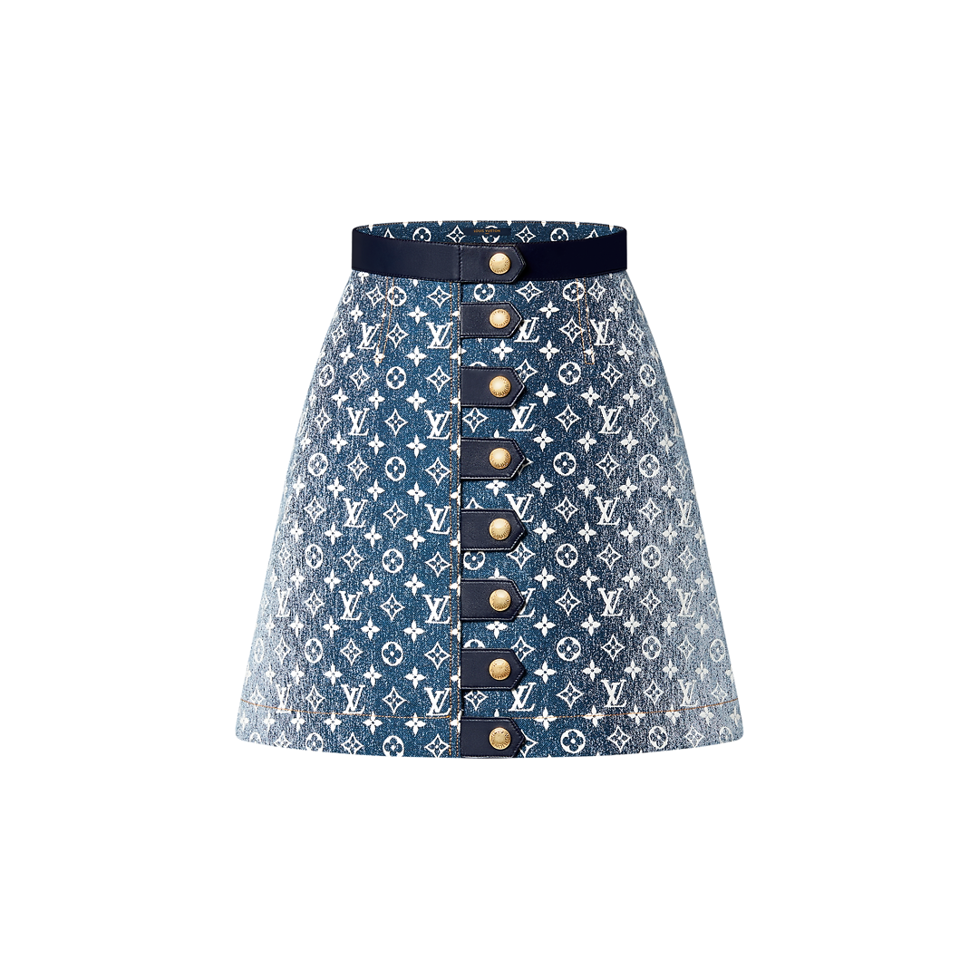Monogram Jacquard Denim A-Line Skirt - New - For Women | LOUIS VUITTON