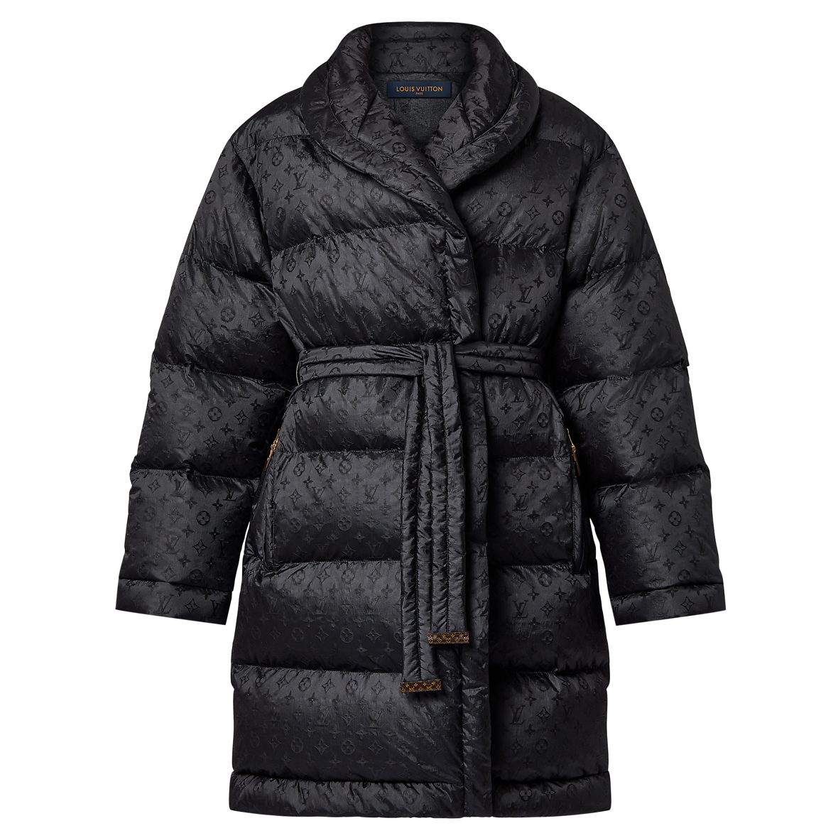 Monogram Jacquard Puffer Wrap Coat - Women - Ready-to-Wear | LOUIS ...