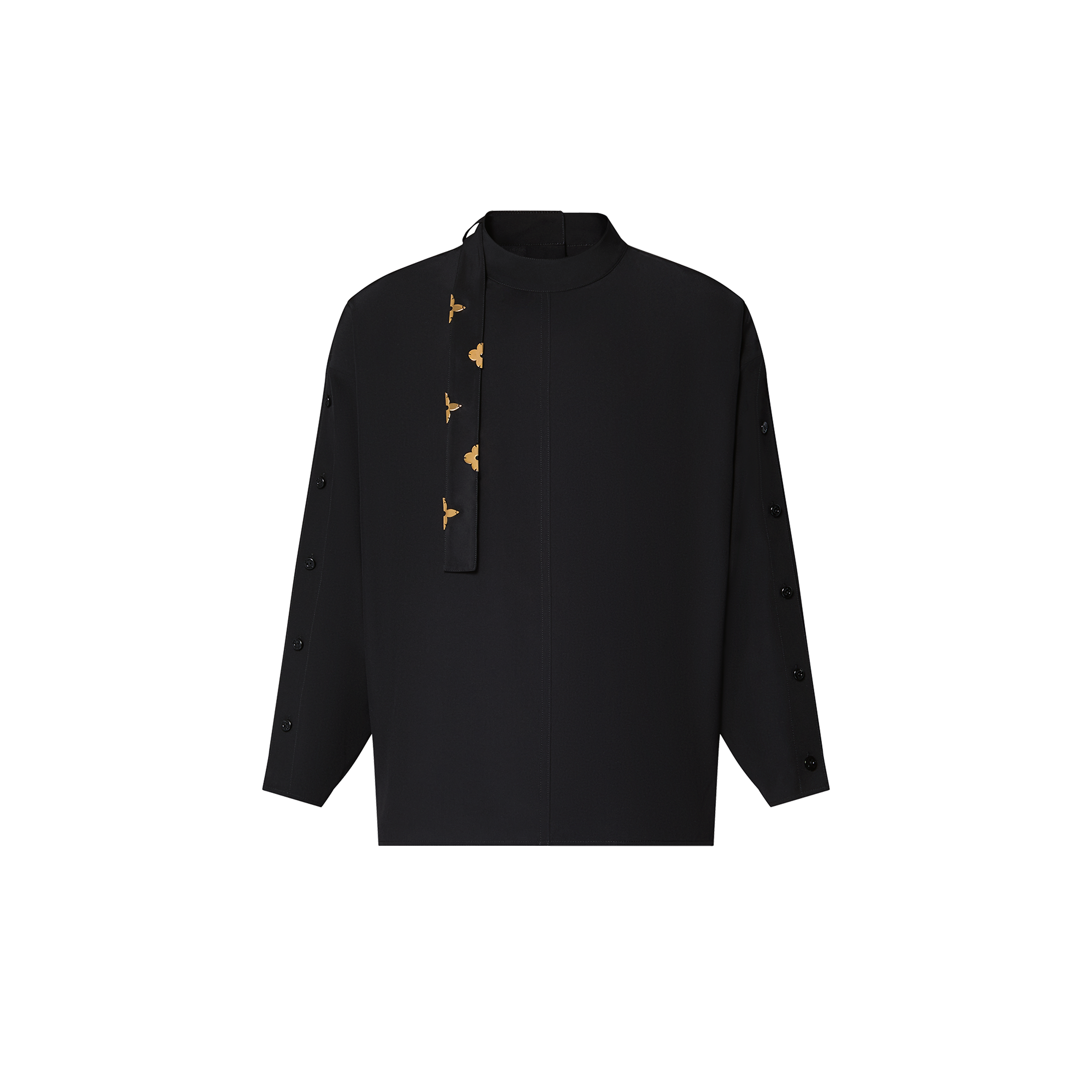 Monogram Lavaliere Button Sleeve Blouse - Women - Ready-to-Wear | LOUIS ...
