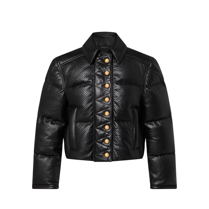 Monogram Leather Padded Boxy Jacket - Women - Ready-to-Wear | LOUIS ...
