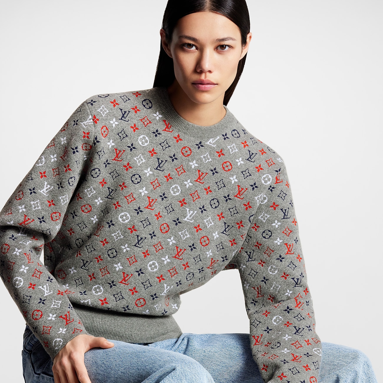 Multicolor Monogram Jacquard Pullover - Women - Ready-to-Wear | LOUIS ...