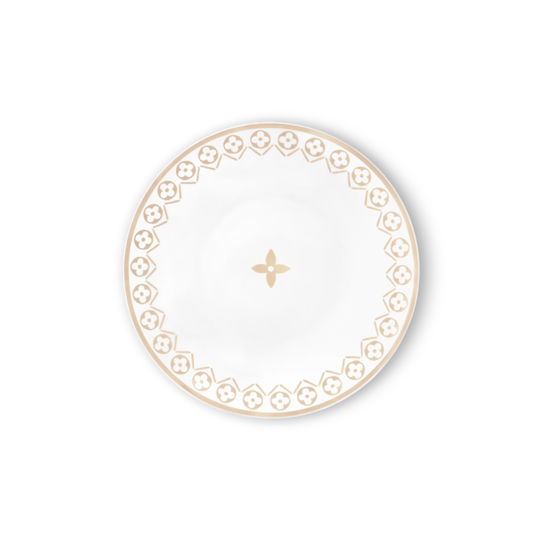 Set Of 2 Dessert Plates Monogram Flower Tile - Trunks, Travel and Home ...