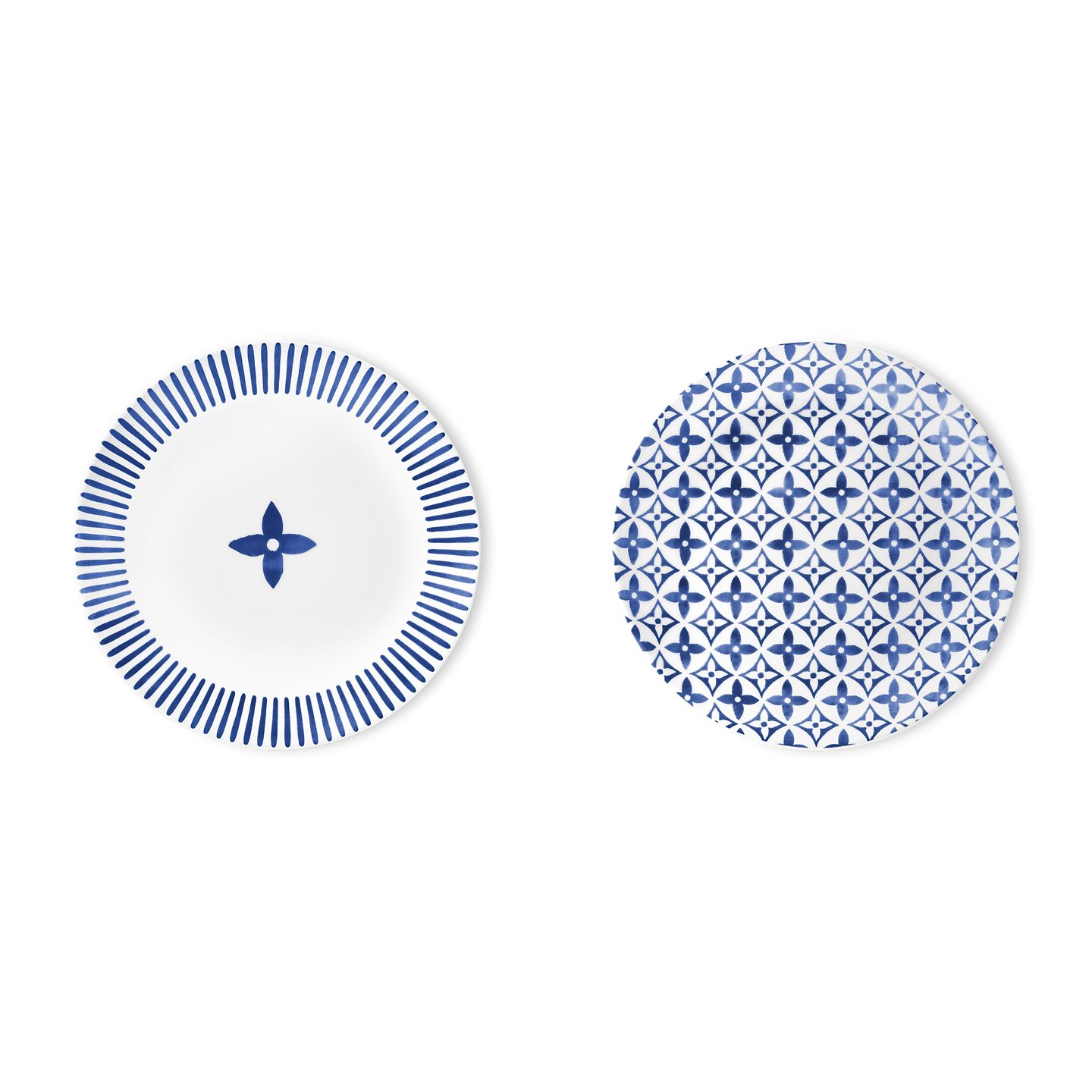 Set Of 2 Side Plates Monogram Flower Tile - Trunks, Travel and Home ...