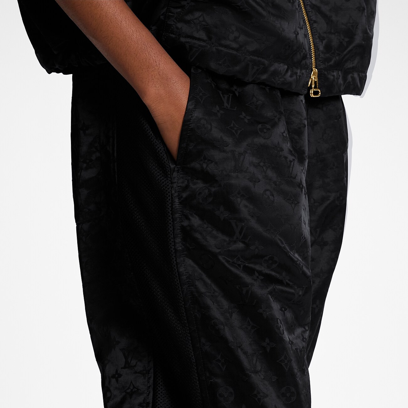 Shiny Monogram Cropped Jogging Pants - Women - Ready-to-Wear | LOUIS ...