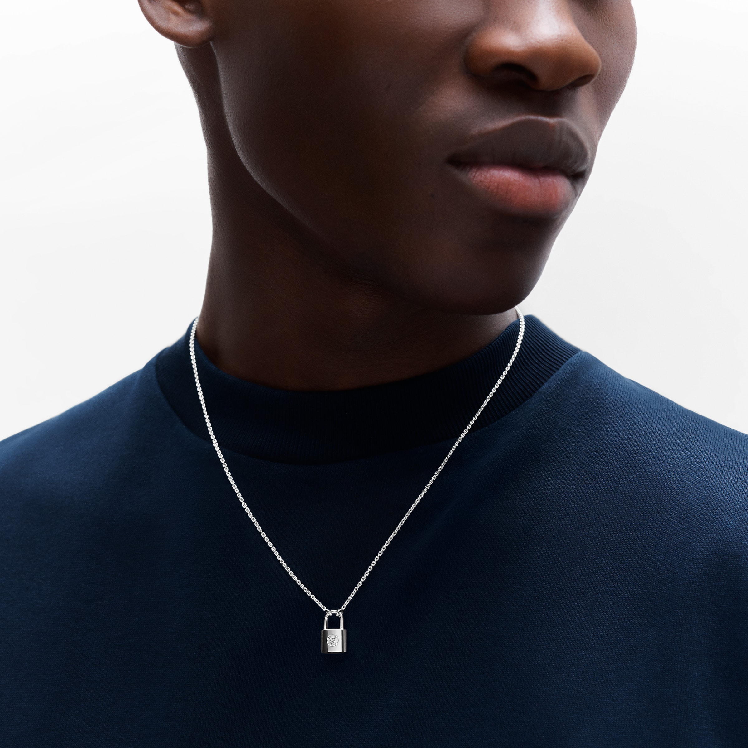 Sterling Silver Lock Pendant Necklace | LOUIS VUITTON
