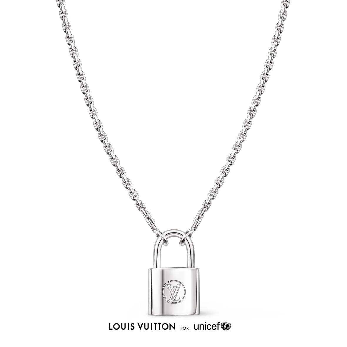 Sterling Silver Lock Pendant Necklace | LOUIS VUITTON
