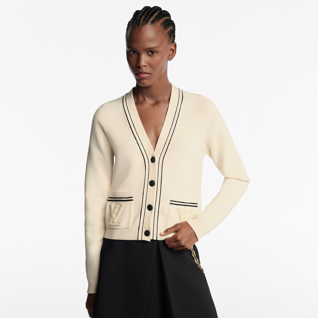 Stripe Accent Cardigan - Women - Ready-to-Wear | LOUIS VUITTON