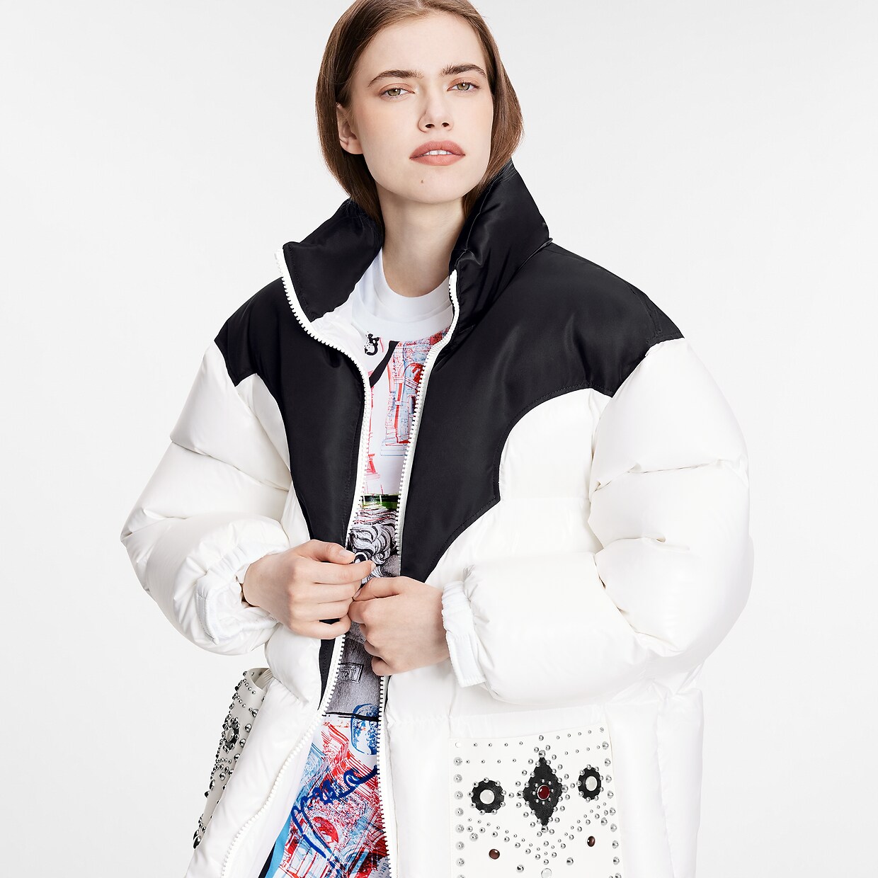 Stud Pockets Oversized Down Jacket - Women - Ready-to-Wear | LOUIS ...