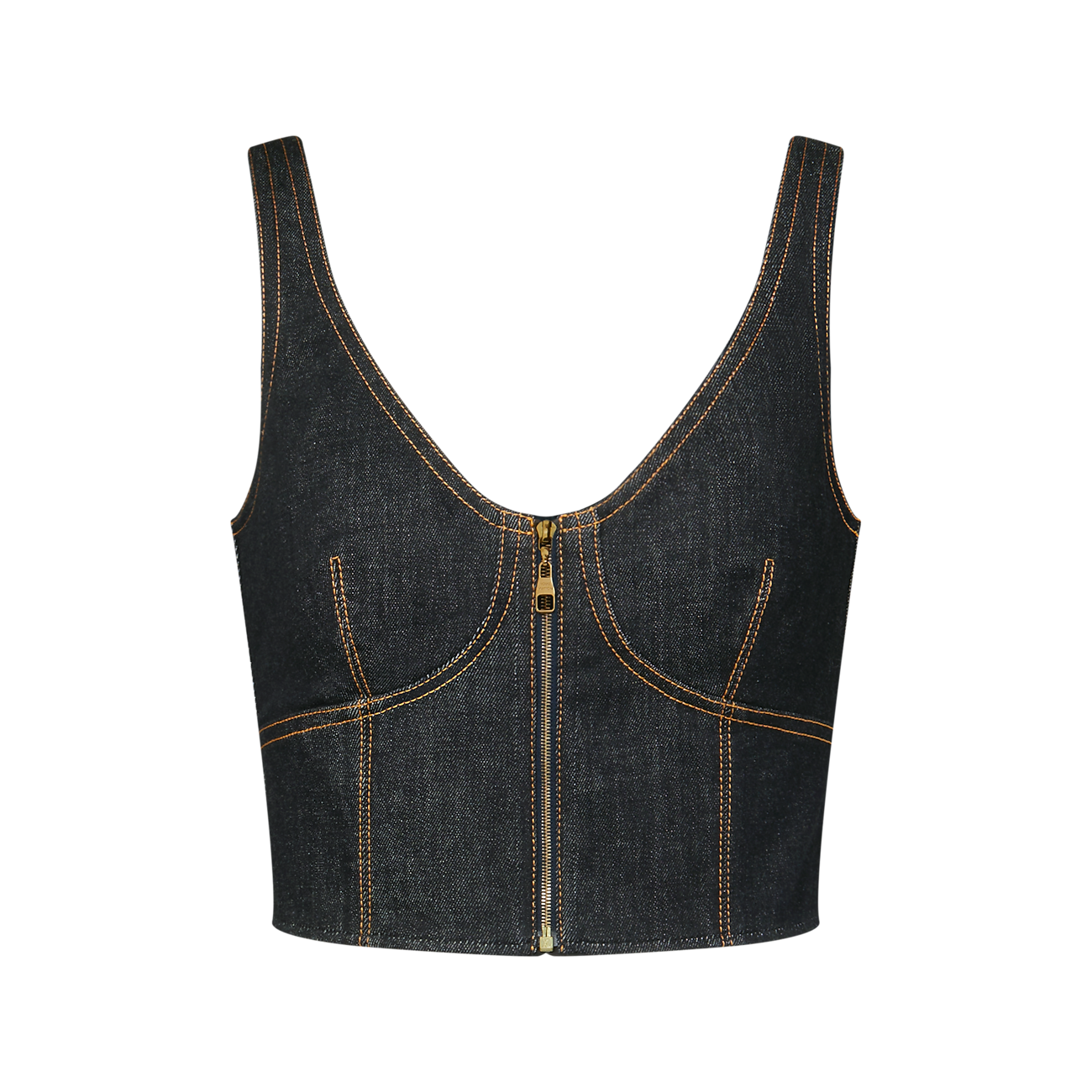 Topstitched Denim Crop Top - Women - Ready-to-Wear | LOUIS VUITTON