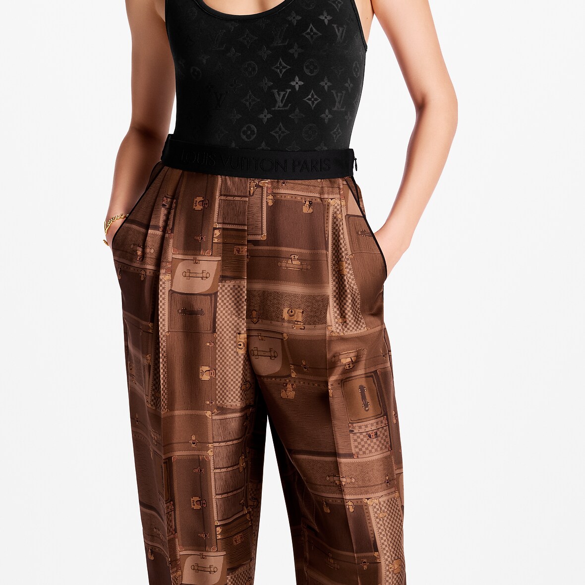 Trunk Print Wide-Leg Pants - Women - Ready-to-Wear | LOUIS VUITTON