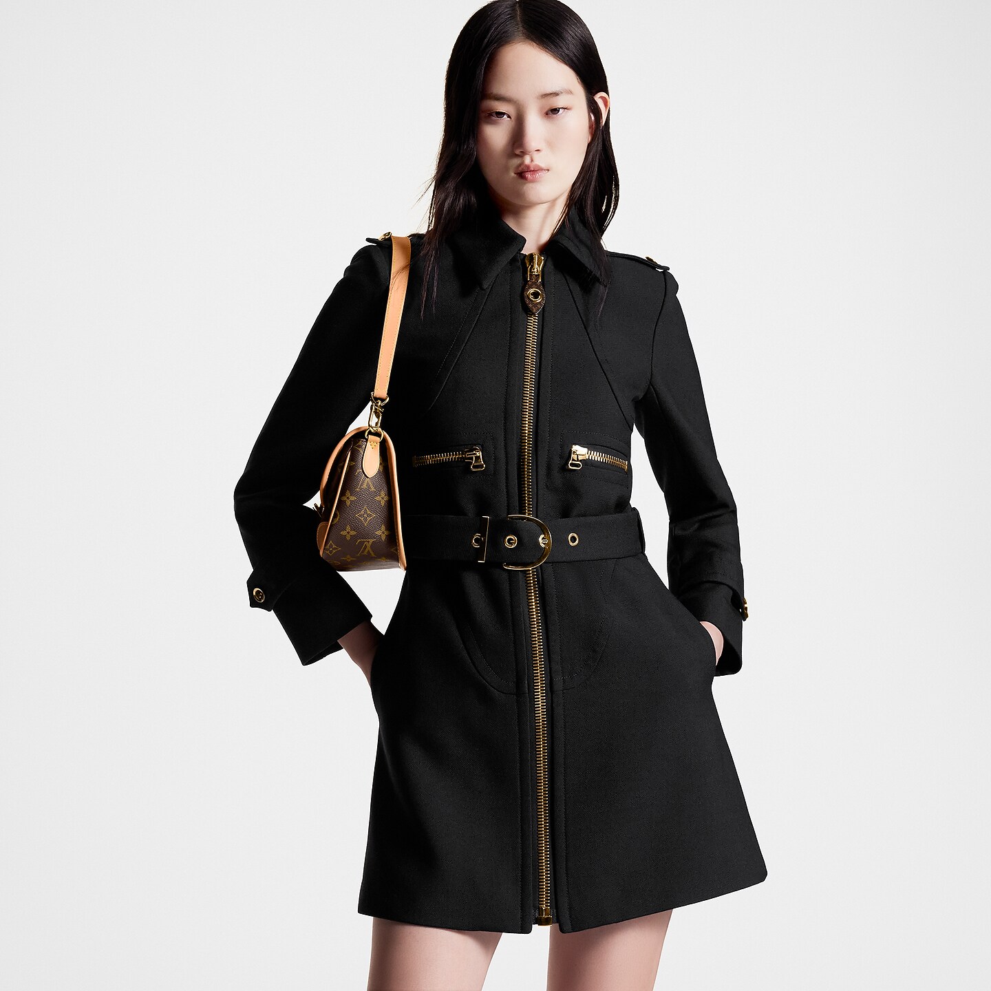 Wool Hopsack Belted Coat - Women - Ready-to-Wear | LOUIS VUITTON